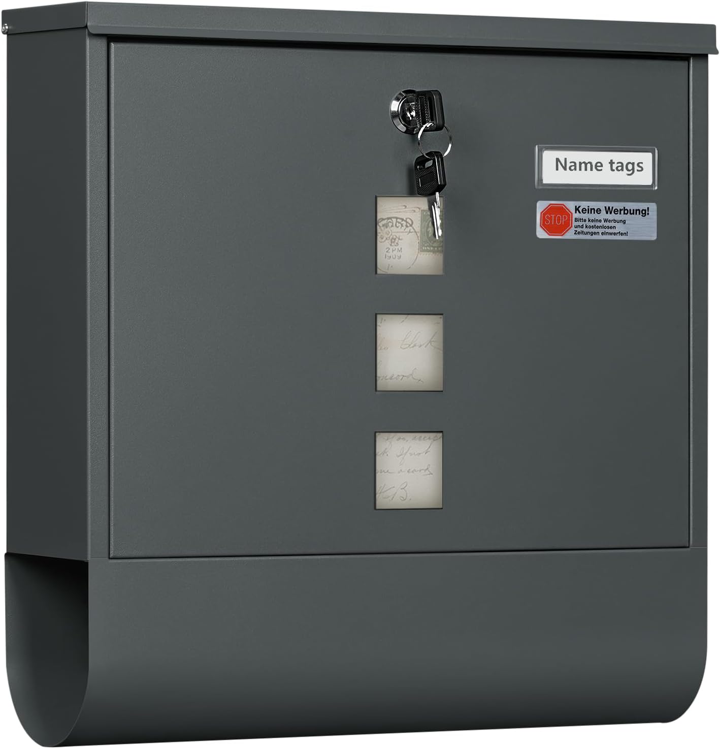 Wall-Mounted Letterbox With Name Tag 1